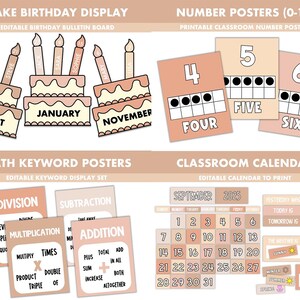 Calm Neutral Classroom Decor Bundle || Editable Classroom Printable ...