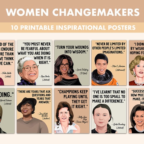 Women Changemakers Printable Posters 10 Inspiration Women - Etsy