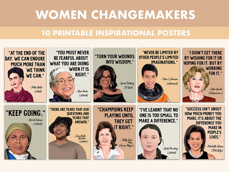 Women Changemakers Printable Posters 10 Inspiration Women - Etsy