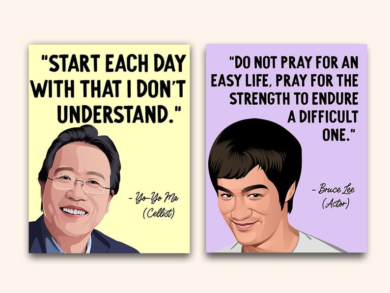 Asian American Leaders Printable Prints || 10 Inspiration Quote Posters ...