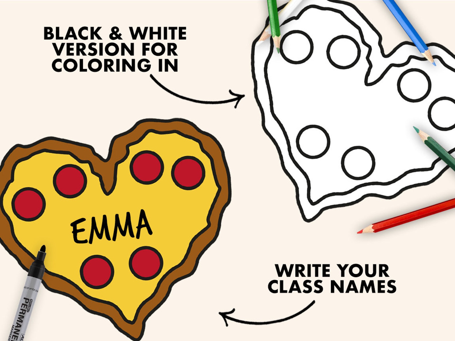 Pizza Valentines Day Bulletin Board Kit Valentines Bulletin - Etsy