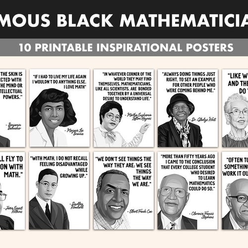 Black Mathematicians Printable Posters 10 Inspiration Black - Etsy