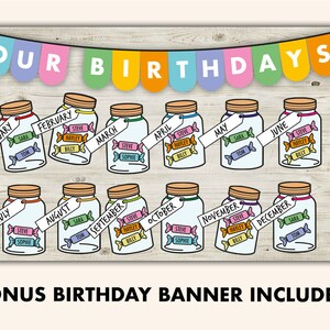 Candy Jar Birthday Bulletin Board Kit || Birthday Display Bulletin ...