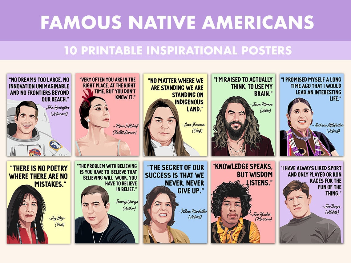 Native Americans Printable Posters 10 Native Americans - Etsy
