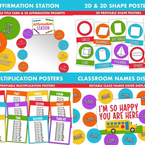 School Classroom Decor Bundle || Editable Classroom Printable Display ...