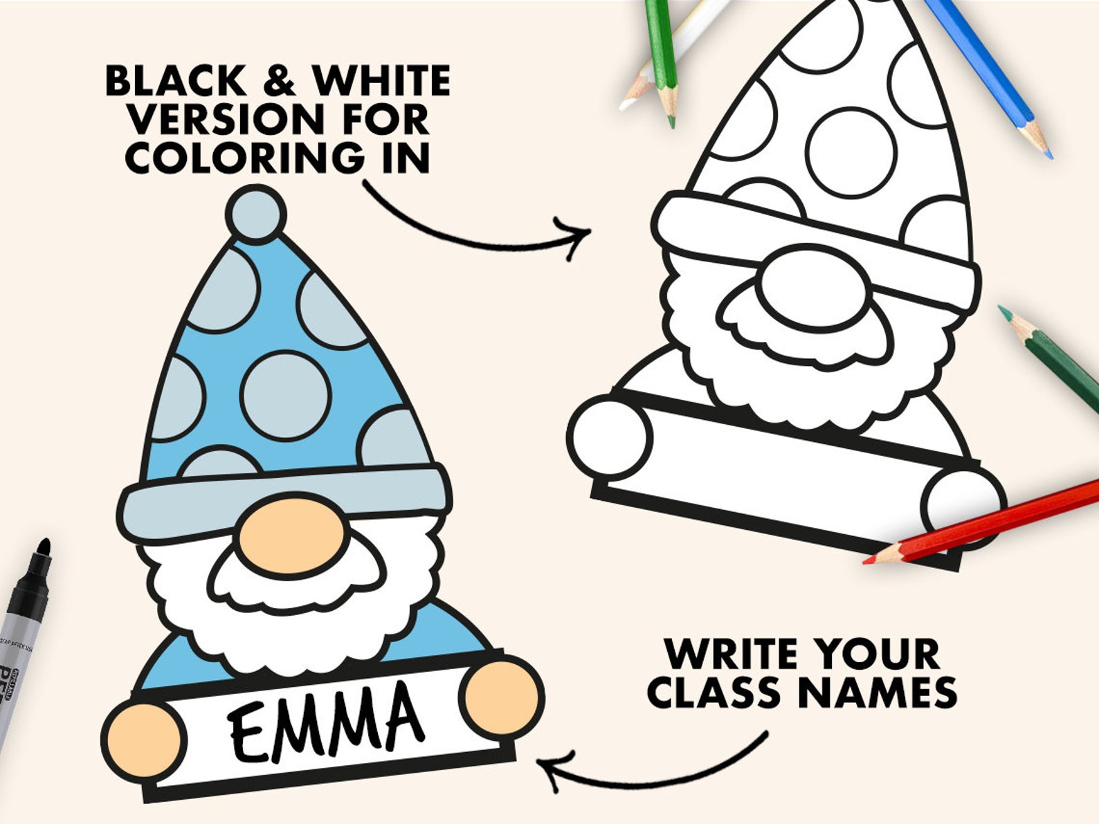 Gnomes Bulletin Board Kit Gnome Bulletin Boards Digital - Etsy