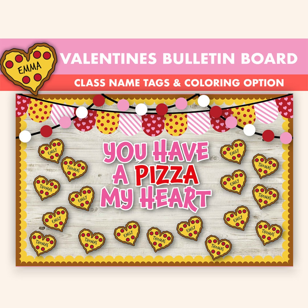 Pizza Valentines Day Bulletin Board Kit || Valentines Bulletin Boards ...