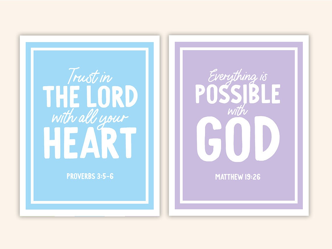 Pastel Bible Quote Posters || 8 Inspirational Bible Verse Wall Art for ...