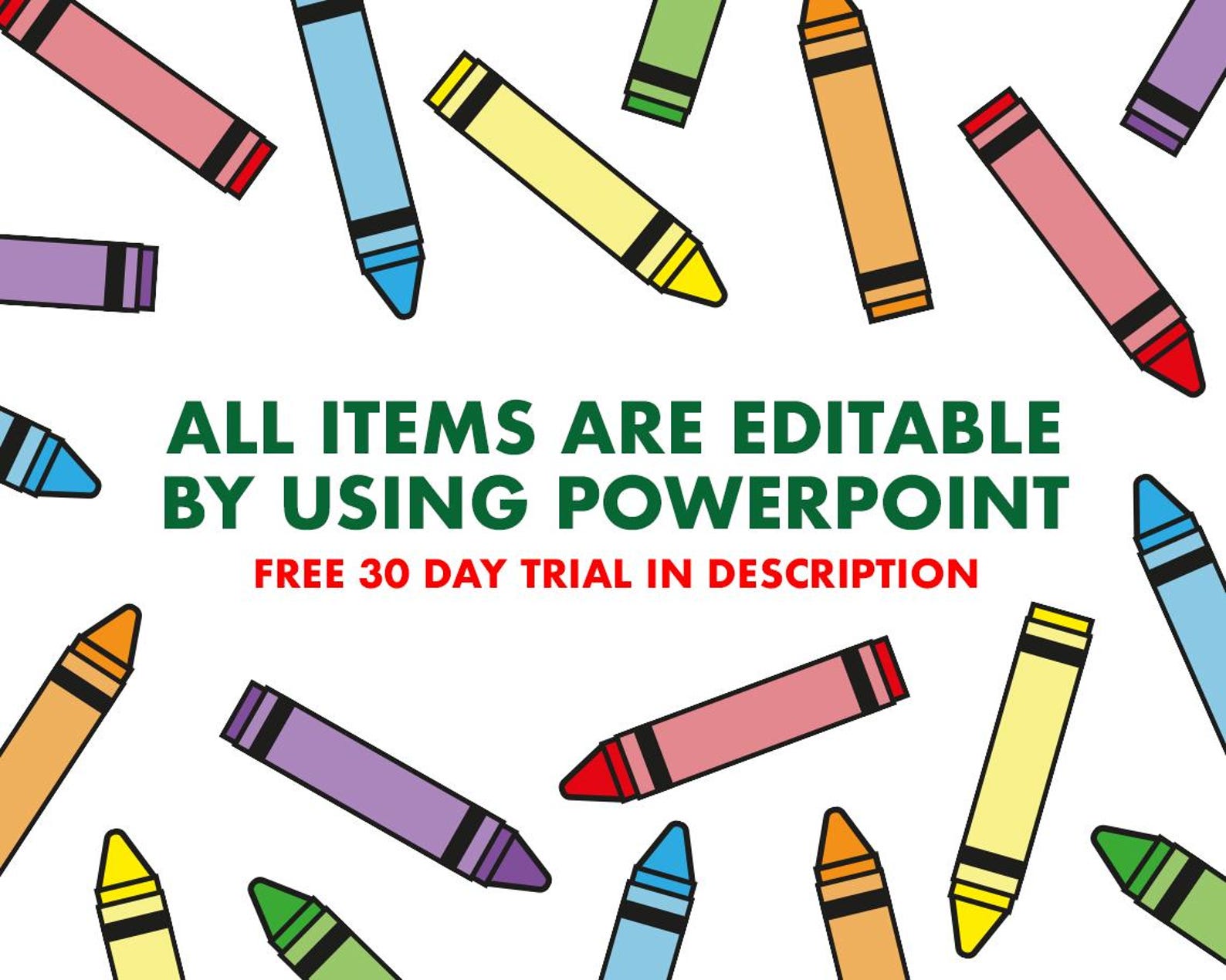 Crayon Classroom Decor Bundle || Editable Classroom Printable Display ...