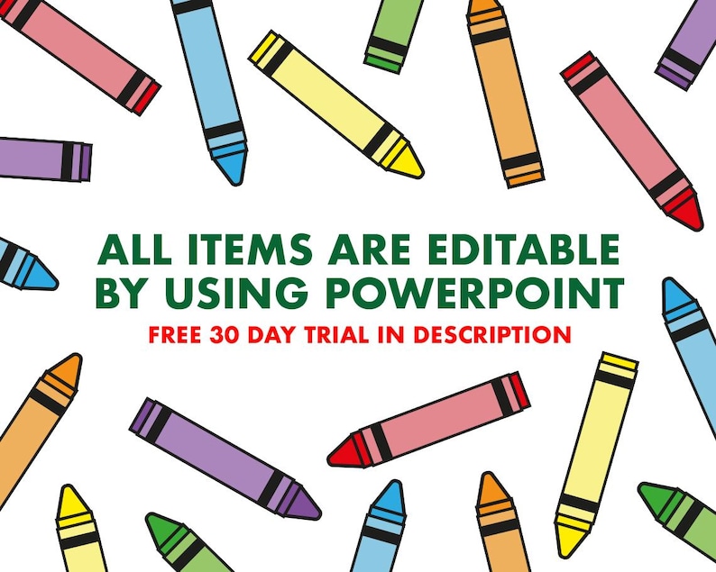 Crayon Classroom Decor Bundle || Editable Classroom Printable Display ...
