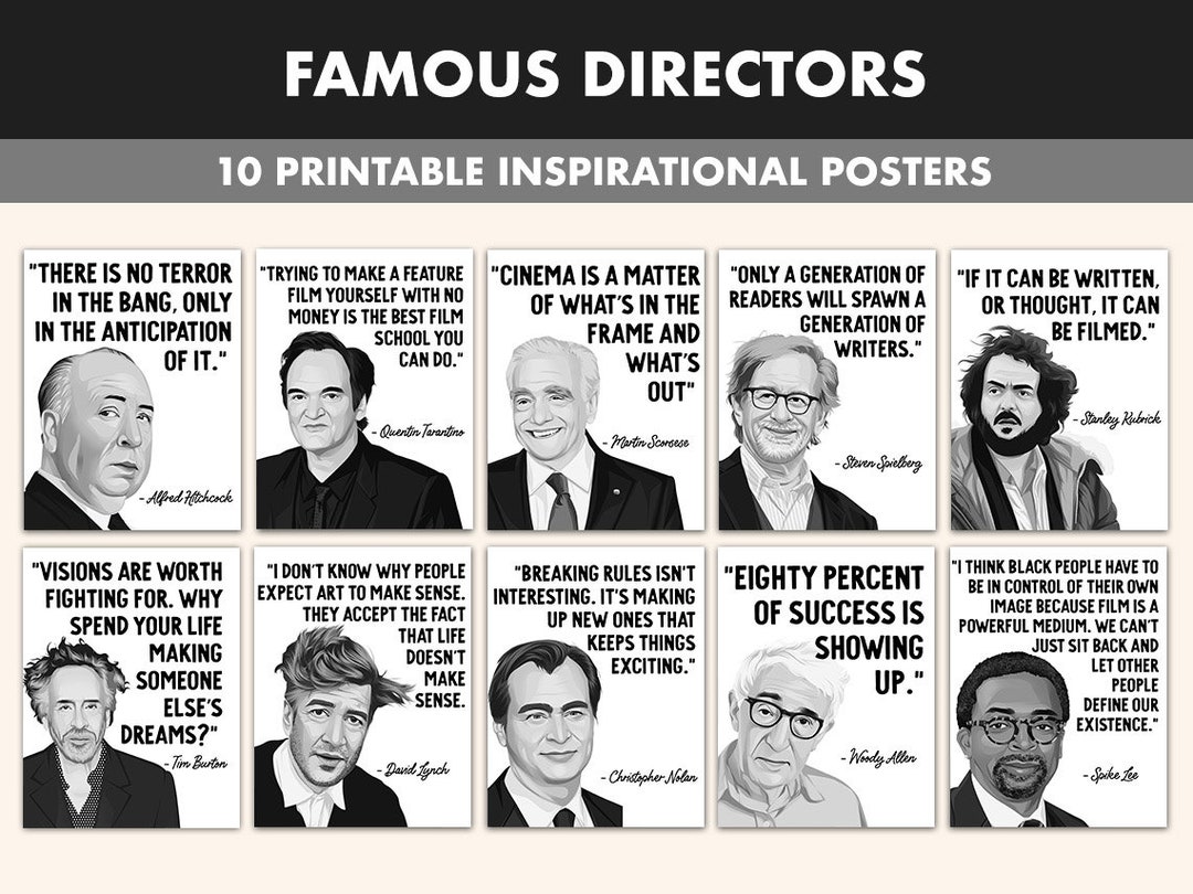 Famous Movie Directors Printable Posters 10 Inspiration Director Quote ...