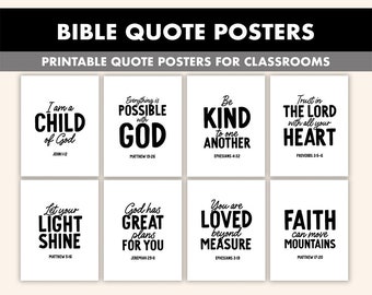 Pastel Bible Quote Posters || 8 Inspirational Bible Verse Wall Art for ...