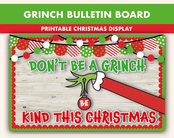 Grinch Bulletin Board Kit || Christmas Bulletin Boards Digital ...