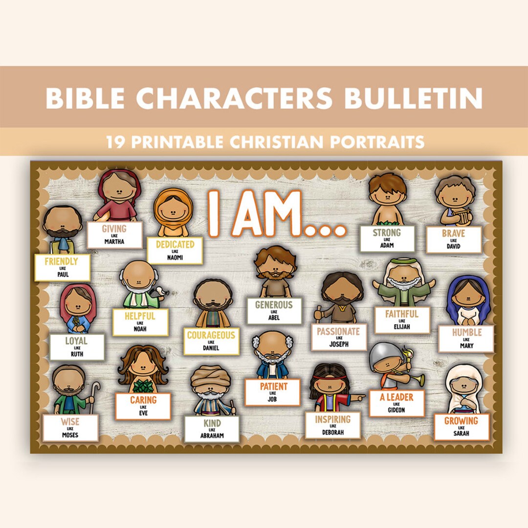Boho Bible Characters Bulletin Board || 19 Printable Christian ...