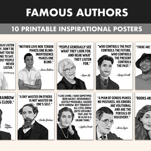 Famous Authors Printable Posters 10 Inspiration Author - Etsy