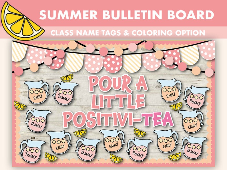 Positivity Bulletin Board Kit Summer Bulletin Boards - Etsy