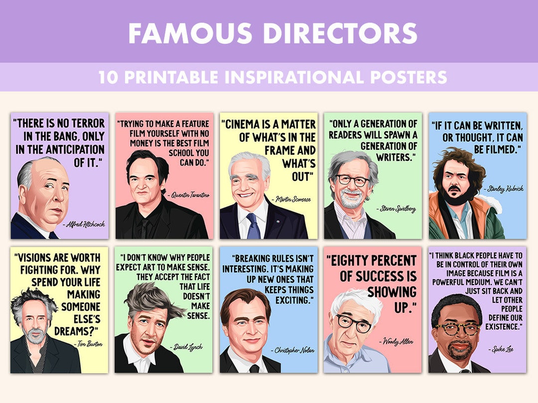 Famous Movie Directors Printable Posters 10 Inspiration Director Quote ...