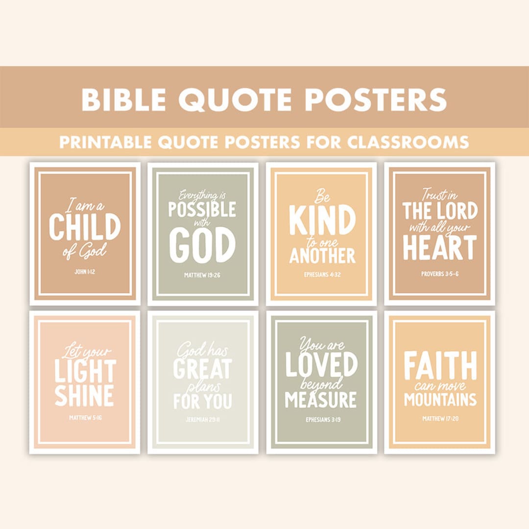 Boho Bible Quote Posters || 8 Inspirational Bible Verse Wall Art for ...