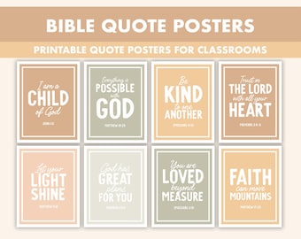 Pastel Bible Quote Posters || 8 Inspirational Bible Verse Wall Art for ...