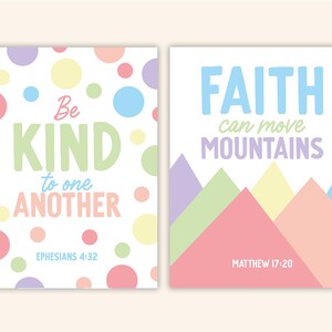 Pastel Bible Quote Posters || 8 Inspirational Bible Verse Wall Art for ...