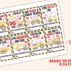 Construction Valentines Day Cards || 8 Construction Valentines Day ...