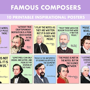 Famous Composers Printable Posters 10 Inspiration Composer - Etsy