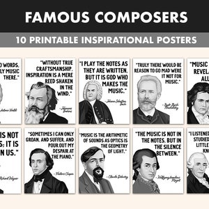 Famous Composers Printable Posters 10 Inspiration Composer Quote Prints ...