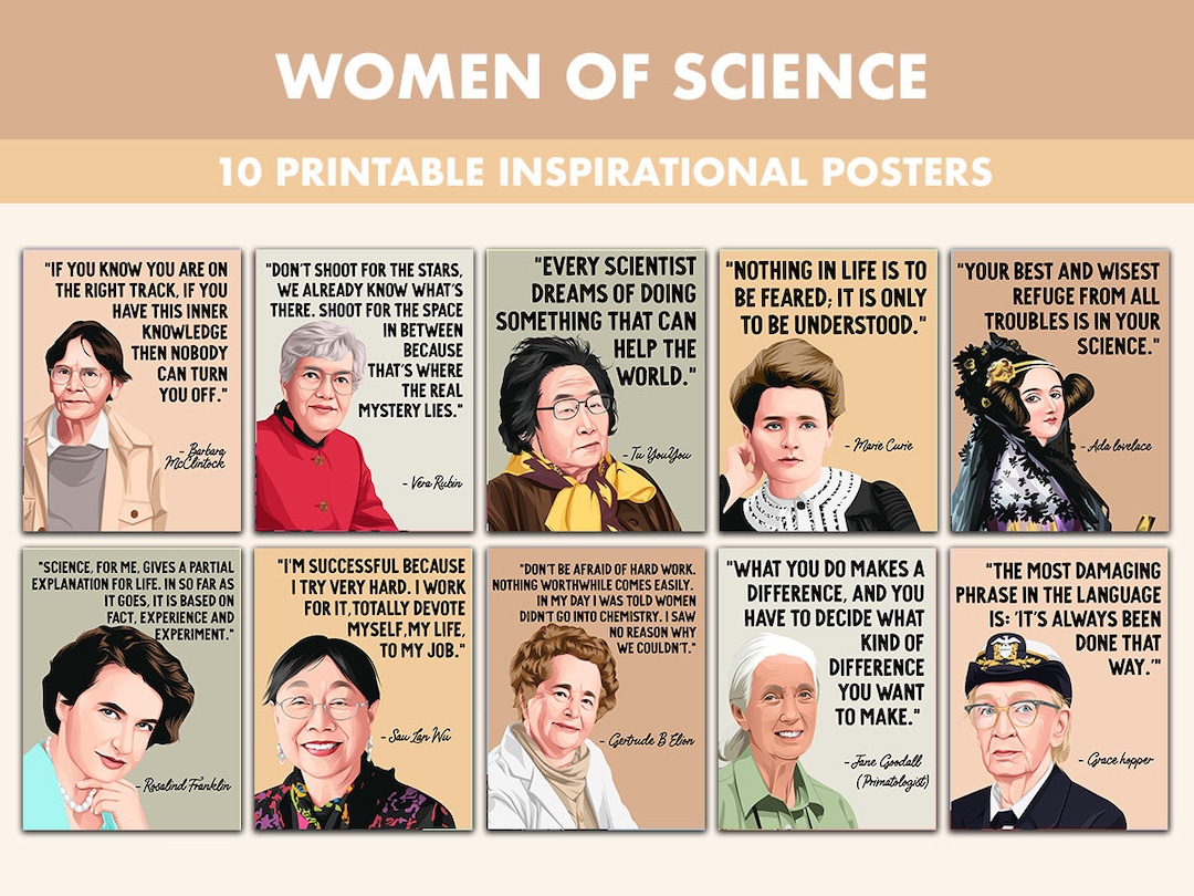 Famous Women Scientists Printable Posters 10 Inspiration Women in STEM ...