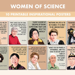 Famous Women Scientists Printable Posters 10 Inspiration Women in STEM ...