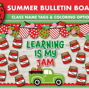 Strawberry Jam Bulletin Board Kit Summer Bulletin Boards Digital May ...