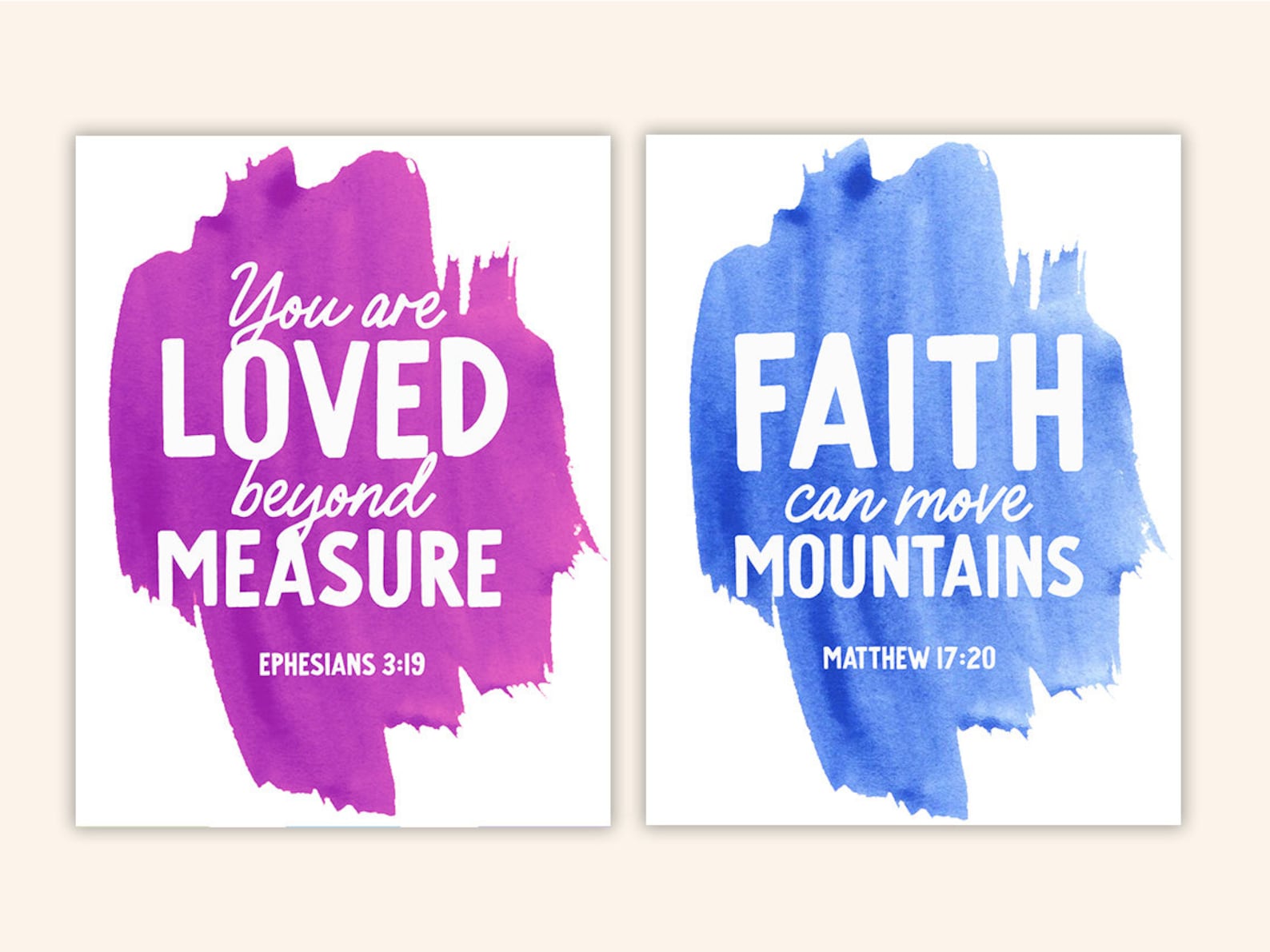 Watercolor Bible Quote Posters || 8 Inspirational Bible Verse Wall Art ...