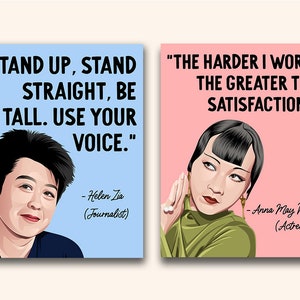 Asian American Leaders Printable Prints || 10 Inspiration Quote Posters ...