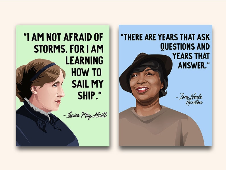 Female Authors Printable Posters || 10 Inspiration Woman Author Posters ...