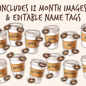 Coffee Birthday Bulletin Board Kit || Coffee Birthday Display Bulletin ...