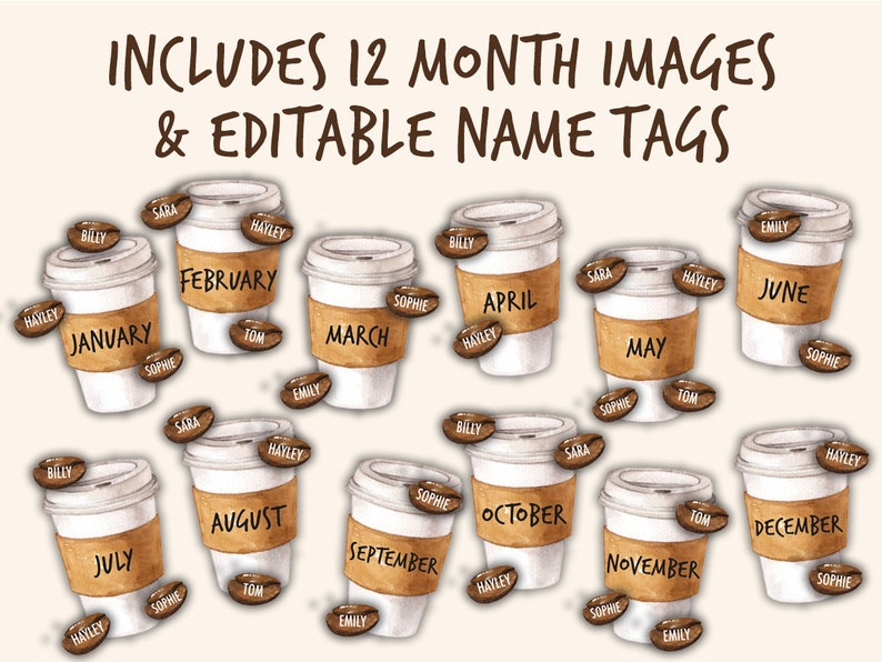 Coffee Birthday Bulletin Board Kit Coffee Birthday Display - Etsy