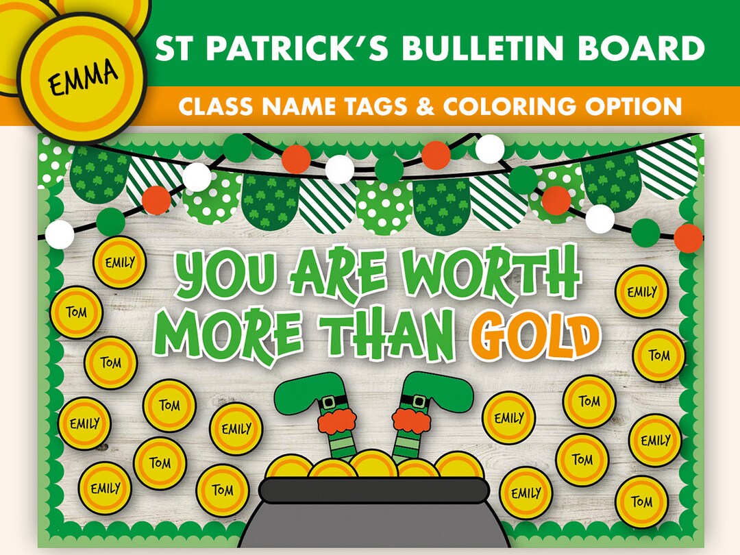 Leprechaun Bulletin Board Kit St Patricks Day Bulletin Boards Digital ...
