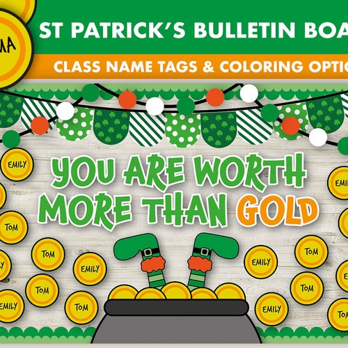 Leprechaun Bulletin Board Kit St Patricks Day Bulletin - Etsy