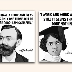 Famous Chemists Printable Posters || 10 Inspiration Chemistry Quote ...