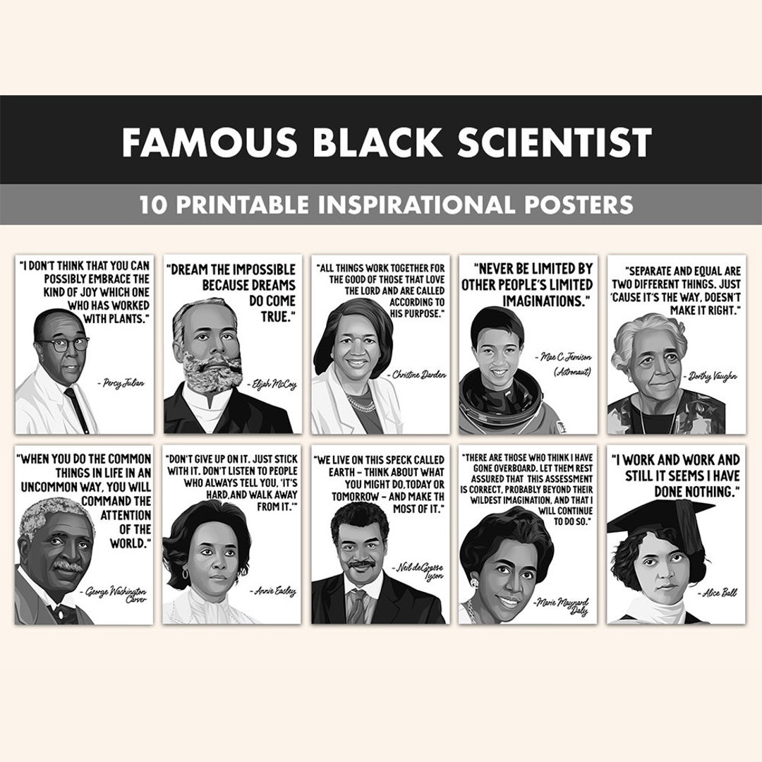 Black Scientist Printable Posters || 10 Inspiration Black Science Quote ...