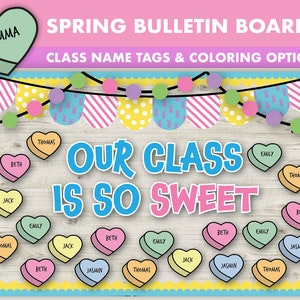 Hearts Bulletin Board Kit Spring Bulletin Boards Digital Valentines ...