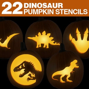 Dinosaur Pumpkin Stencils || Printable Dinosaur Pumpkin Carving ...