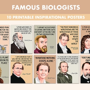 Famous Biologists Printable Posters 10 Inspiration Biology - Etsy UK