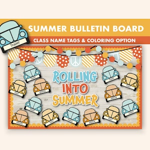 Summer Bulletin Board Kit || VW Beetle Bulletin Boards Digital | May ...