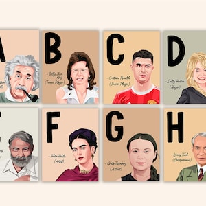 Alphabet Famous People Printable Prints || 26 Inspiration Posters for ...