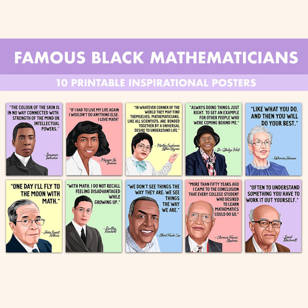Black Mathematicians Printable Posters || 10 Inspiration Black Math ...