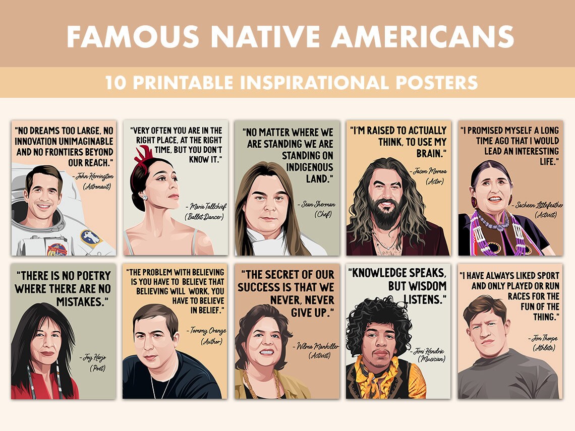 Native Americans Printable Posters 10 Native Americans - Etsy