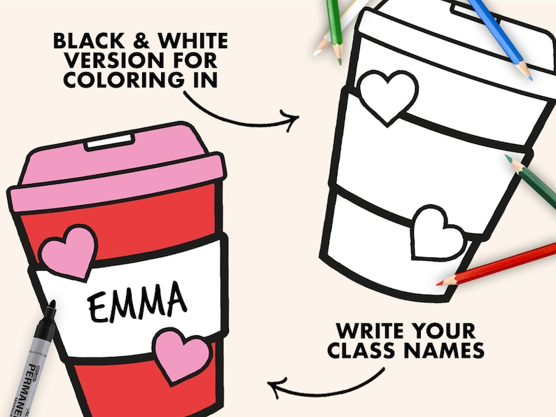 Coffee Valentines Day Bulletin Board Kit Valentines - Etsy