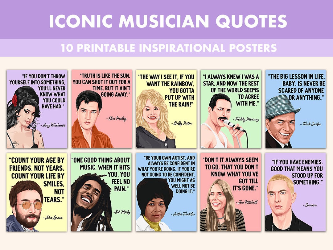 Famous Singers Printable Posters 10 Inspiration Singers Quote Posters ...