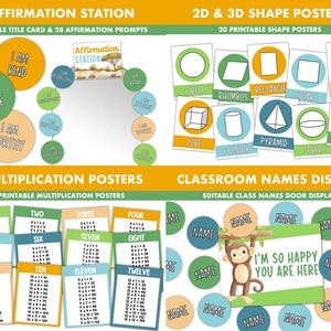Safari Classroom Decor Bundle || Editable Classroom Printable Display ...