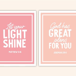 Pastel Bible Quote Posters 8 Inspirational Bible Verse Wall Art for ...
